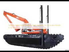 Factory Customized  Floating Track Pontoon For Excavator Model 6-30 Tons With Hydraulic Positioning Pile