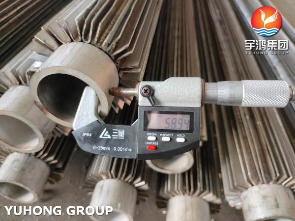Quality ASTM A312 TP316L Welded Longitudinal Finned Tubes With Stainless Steel Fins for sale