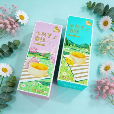 China EU PPWR FDA FSC Qualified Biodegradable Food-Grade Paper Packaging Box Pantone Printing, Aqueous Coating, UV, Embossing for Pastry, Puff, Cookie, Chocolate, Waffle, Bread, For Automatic Boxing Machine for sale