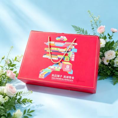China Original Factroy High-End Corrugated Box With Twisted Handle, Strong Compact Gift Packaging Box, Design for Snack Set, Skincare Set, Toy, Food Kit, Wine, PPWR FDA FSC CE FCC Compliant for sale