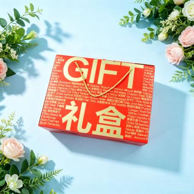 China Luxury High Quality Corrugated Box With Twisted Handle, CMYK Printing, Durable Present Gift Packaging Box, Design for Snack Gift Set, Oatmeal, Cornmeal, Food Set, Food Grade for sale