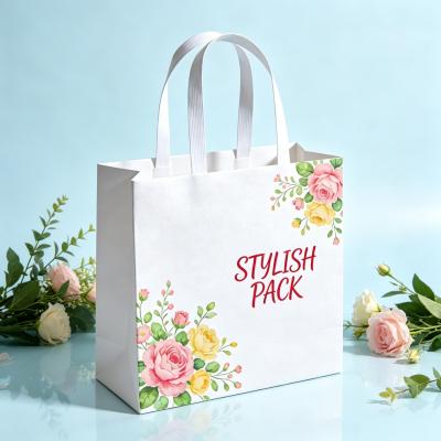 China Sustainable Matte Laminated Paper Hand Bag, Custom Foil Stamping Brand Paper Tote, Low MOQ Wholesale, Reinforced Bottom Structure for Apparel Shop and Cosmetic Store Packaging for sale