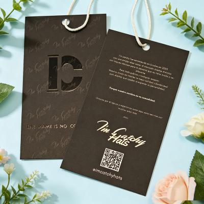 China Custom Printed Apparel Hang Tag Paper Card, Recyclable Coated Paper Label, China Source Factory OEM ODM, Special Die Cut Design for Clothing, Bag and Garment Brand Packaging for sale