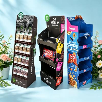 China Customized Strong Paper Display Floorstand Durable Corrugated Board for Retail Store, Shopping Mall, Super Market, CVS, Walgreen, Walmart, Costco for sale