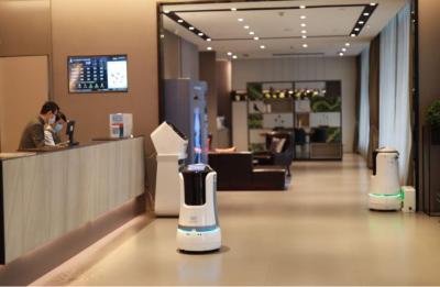 China Het hotel dient van de de Robotlift van de Leveringsrobot van het de Hindernisvermijden 48kg het Netto gewicht Te koop