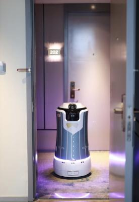 China Het hotel dient van de de Robotlift van de Leveringsrobot van het de Hindernisvermijden 48kg het Netto gewicht Te koop