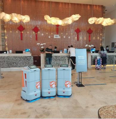 Cina Ristorante chiudibile a chiave del robot di consegna dell'alimento del carico utile del robot di consegna di auto dell'hotel 10 gradi in vendita