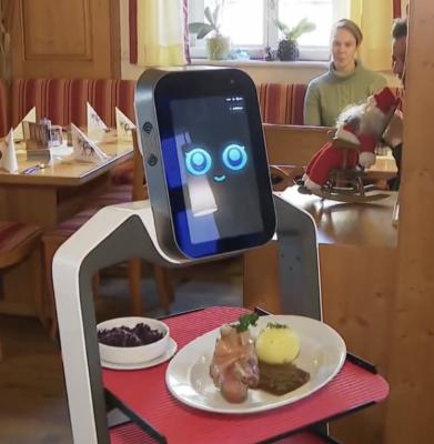Cina Pubblicità della pubblicità automatizzata del BARBECUE di servizio di distribuzione dell'alimento del robot 30W in vendita