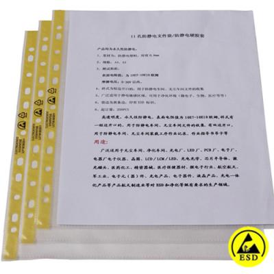 China Clear ESD Document Protector Sleeves With 11 Holes for sale