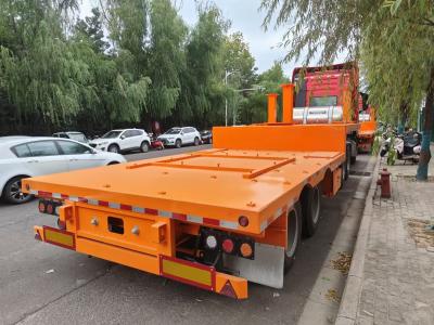 China CIMC 40/ 45ft 2 Axle space frame structure of high-strength steel 16Mn steel welded longitudinal beam Entensible Flatbed Trailer for sale