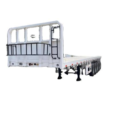 China CIMC high quality steel China factory price 3/ 4 /5 Axle 48-60 Ton Warehouse Railing/Flatbed for Sale Flatbed Semi Trailer for sale