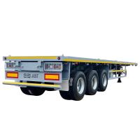 China Two used three-axle flat semi-trailers with high cost performance. for sale
