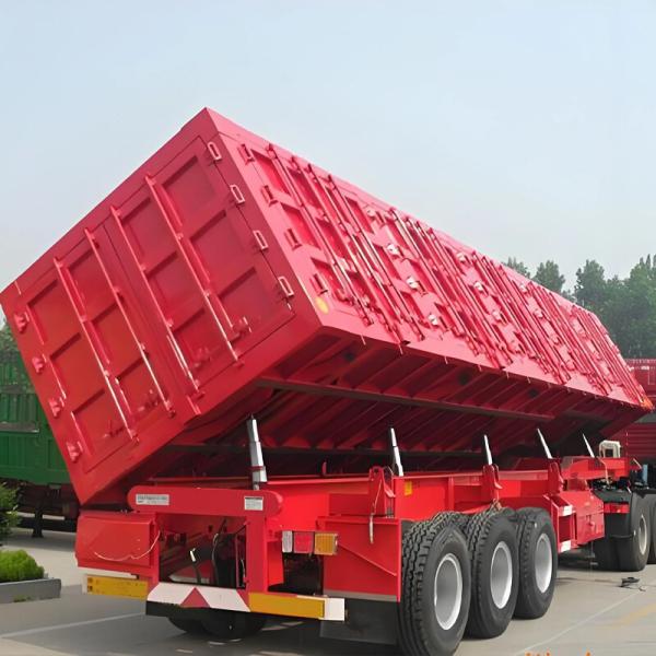 CIMC Tri asse Side Tipper 70 tonnellate consente di scaricare le merci dal lato di trasporto di materiali da costruzione scarico semirimorchio