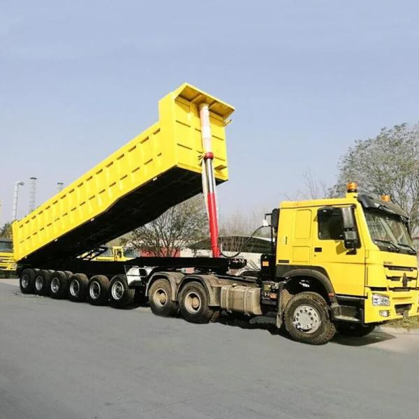 CIMC Tri asse Side Tipper 70 tonnellate consente di scaricare le merci dal lato di trasporto di materiali da costruzione scarico semirimorchio
