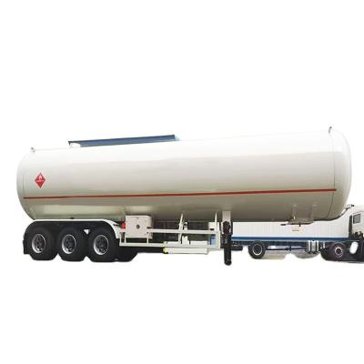 China CIMC Q345R 3 Axle 13150*2500*4100mm With Vacuum Insulation 26CBM 2 pressure gauges curb weight 15,200kgs LNG Tank Semi Trailer for sale