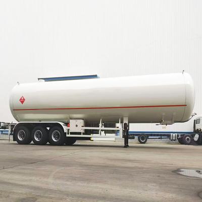 China CIMC Q345R 3 Axle 13150*2500*4100mm With Vacuum Insulation 26CBM 2 pressure gauges curb weight 15,200kgs LNG Tank Semi Trailer for sale