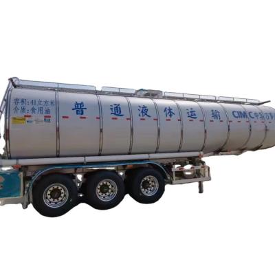 China CIMC latest technology, cheap high-strength steel three-axle oil tank semi-trailer, brand new pressure vessel oil tank trailer for sale