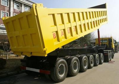 China CIMC 5/6 Axle 30-70 Ton Transport Coal Ore Building Materials Equal Box Body 40CBM Hydraulic Tipper Trailer for sale