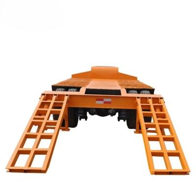China Heavy Duty Excavator Trailer Hydraulic Ramp System Low Bed Draw Bar Full Trailer for sale