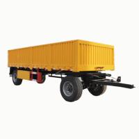 China 2-Axles Flat Platform flatbed side wall Drawbar Full Trailer With Ladder for sale