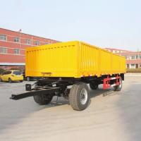 China 2-Axles Flat Platform flatbed side wall Drawbar Full Trailer With Ladder for sale