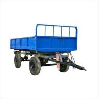 China 2-Axles Flat Platform flatbed side wall Drawbar Full Trailer With Ladder for sale