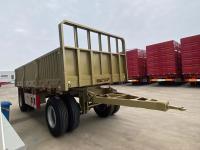China 2-Axles Flat Platform flatbed side wall Drawbar Full Trailer With Ladder for sale