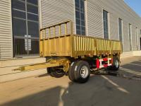 China 2-Axles Flat Platform flatbed side wall Drawbar Full Trailer With Ladder for sale