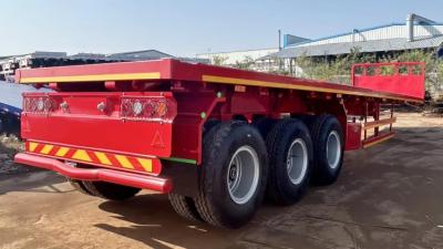China China 3 Axle 20ft 40ft Container Trailer Cargo Flat Bed Flatbed Semi Trailer With Container Lock for sale