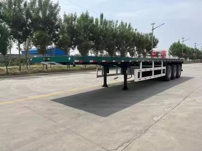 China 50 ton 60 ton zware hydraulische gooseneck-halve aanhangwagen vrachtwagen aluminium platte as aanhangwagen for sale