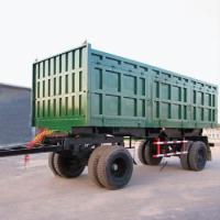 China 2-Axles Flat Platform Flatbed Side Wall Drawbar Full Trailer With Ladder for sale