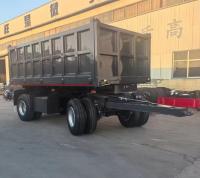 China 2-Axles Flat Platform Flatbed Side Wall Drawbar Full Trailer With Ladder for sale