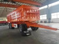 China 2-Axles Flat Platform Flatbed Side Wall Drawbar Full Trailer With Ladder for sale