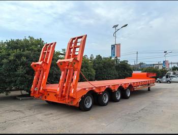 Quality Customizable Steel Three And Four-Axis CIMC Lowbed Semi-Trailer Truck Trailers for sale