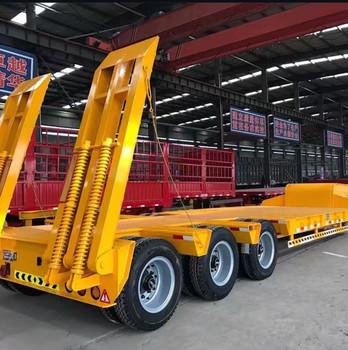 Quality Customizable Steel Three And Four-Axis CIMC Lowbed Semi-Trailer Truck Trailers for sale