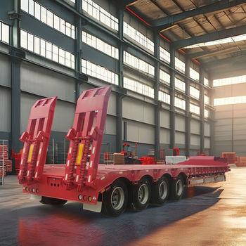 Quality Customizable Steel Three And Four-Axis CIMC Lowbed Semi-Trailer Truck Trailers for sale