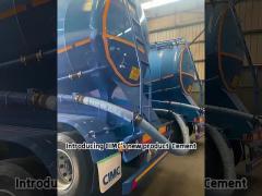 Semi-remolque avançado para o transporte seguro e eficiente de pó a granel e materiais granulares