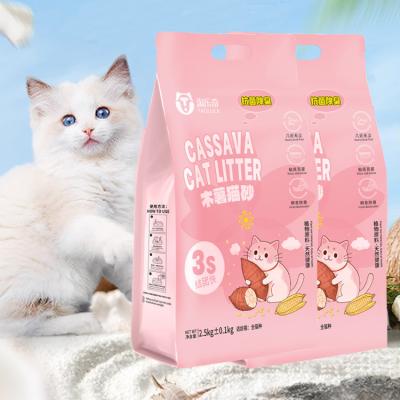 Cina Fabbrica Cassava Cat Litter Controllo odore Cat Litter solido agglomerato senza fondo appiccicoso Efficientemente fornito in vendita