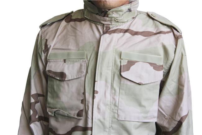 Front view of M65 Military Desert Camo Jacket