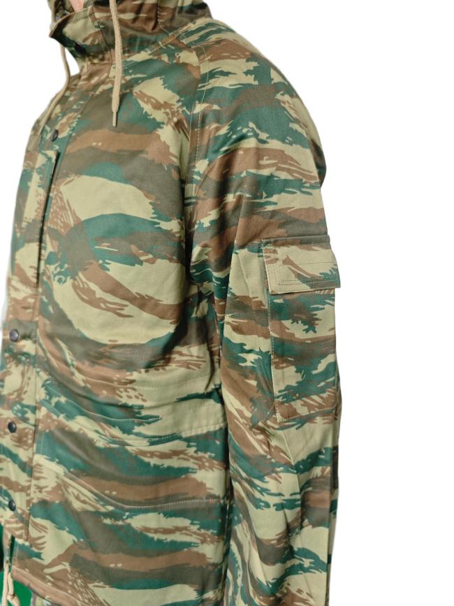 Camouflage training top back view showing large storage pockets