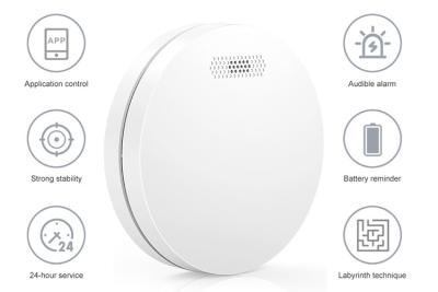 中国 沈黙ボタンによって無線スマートな火の煙探知器を点検しているTUYA WiFiの煙探知器の自己 販売のため