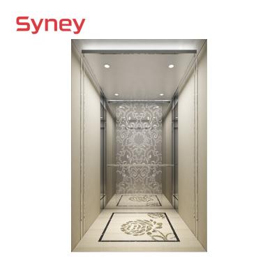 China China Good Price Mirror Etching Gearless Traction Product Panoramic Villa Home Residential Passenger Elevator Lift for sale