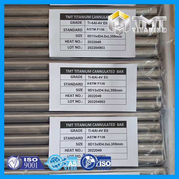 Quality ASTM F136/TI-6AL-4V ELI/GR23 CANNULATED BAR for sale