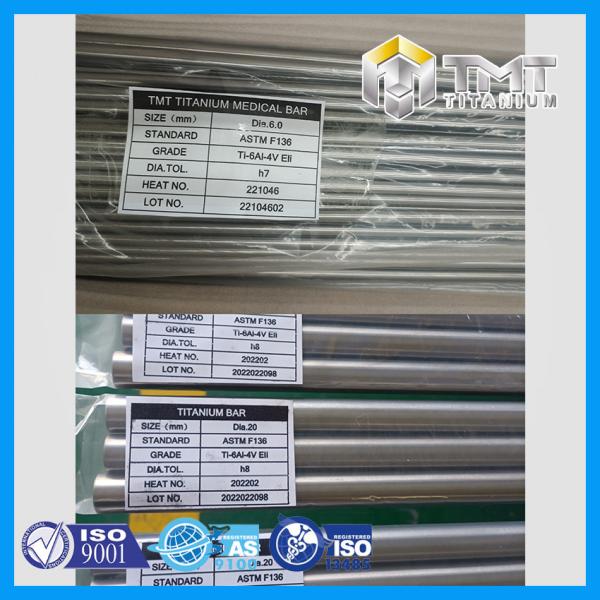 Quality ASTM F136/ISO5832-3 TI-6AL-4V ELI/GR.23 IMPLANTABLE MEDICAL BAR for sale