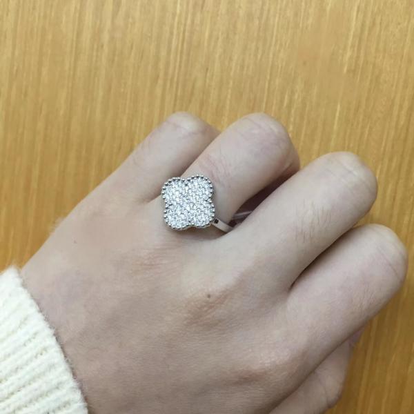 Quality Wholesale 925 Sterling Silver Fine Jewelry Trendy Custom Adjustable Ring Four for sale