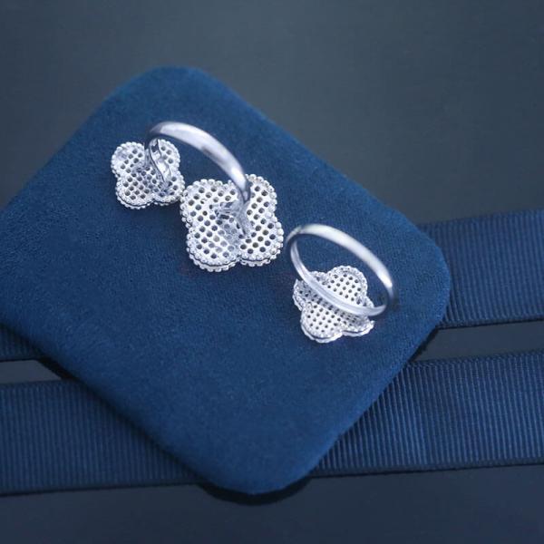 Quality Wholesale 925 Sterling Silver Fine Jewelry Trendy Custom Adjustable Ring Four for sale