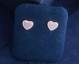 Quality Hypoallergenic Silver 925 Sterling Earrings Stud Jewellery Heart Stud Customized for sale
