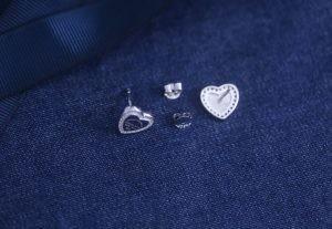 Quality Hypoallergenic Silver 925 Sterling Earrings Stud Jewellery Heart Stud Customized for sale