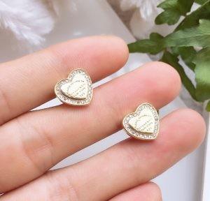 China Heart Stud 925 Sterling Silver Hypoallergenic Silver Drop Cubic Zirconia Earrings for sale