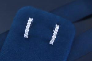 Quality Valentines 925 Sterling Earrings Stud Diamond Hoop 6mm for sale